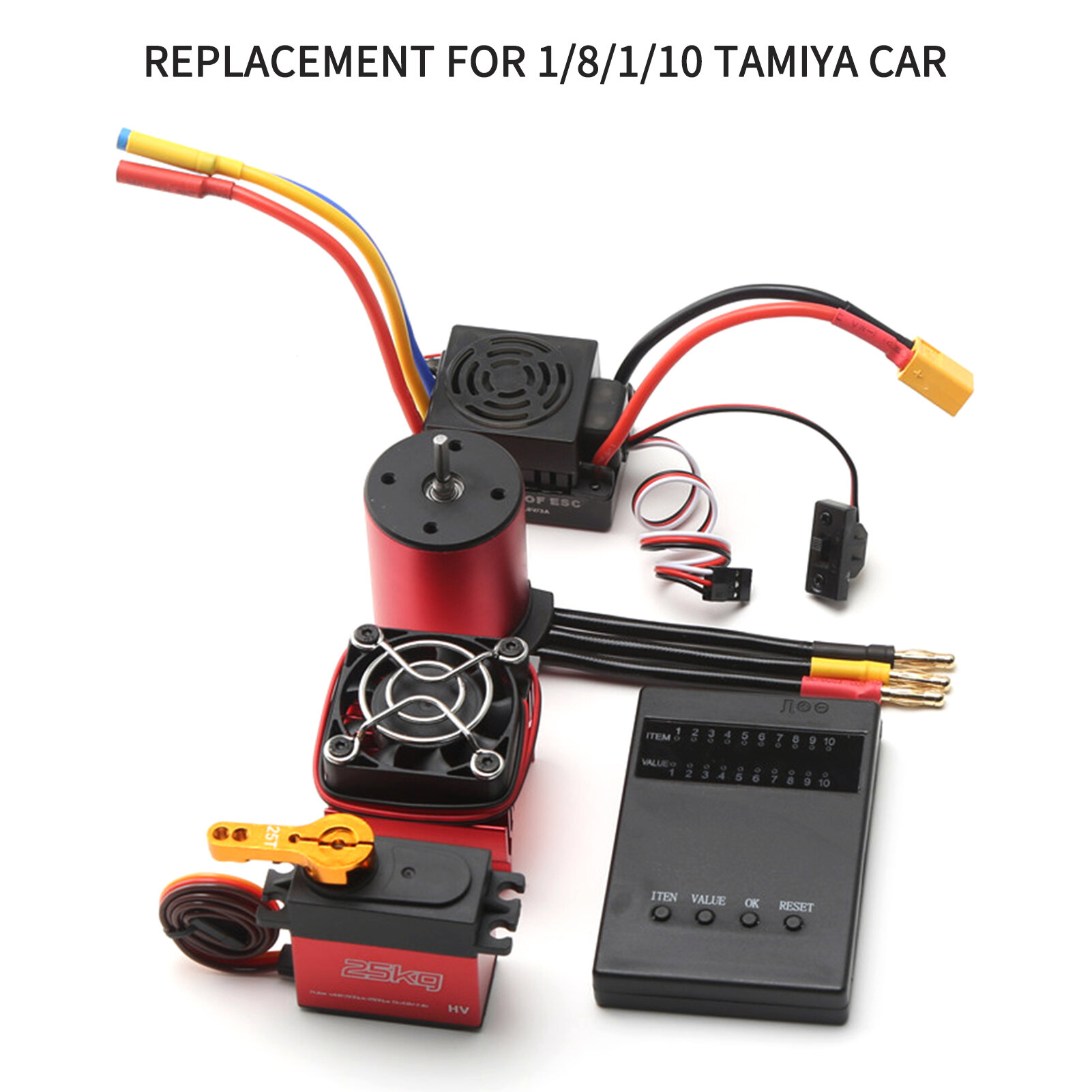 S3650 4300KV бесщеточный двигатель 60A бесщеточный ESC XT60 разъем 25KG плата программирования сервопривода замена радиатора для 1/8/1/10 автомобиля Tamiya