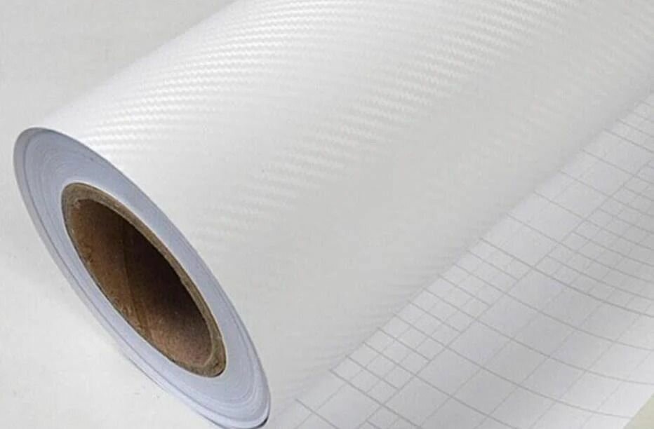 Пленка самоклеящаяся 3D карбон 127 х 20 см, цвет белый