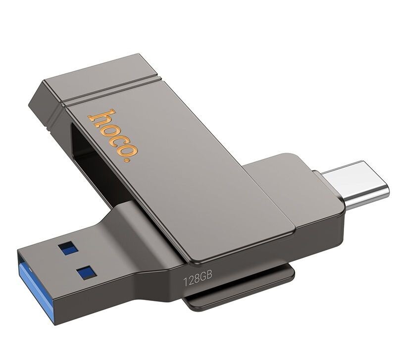 USB флеш-накопитель Hoco UD15 Clever 2 in 1 High Speed USB3.2/Type-C, 128 GB, Серый