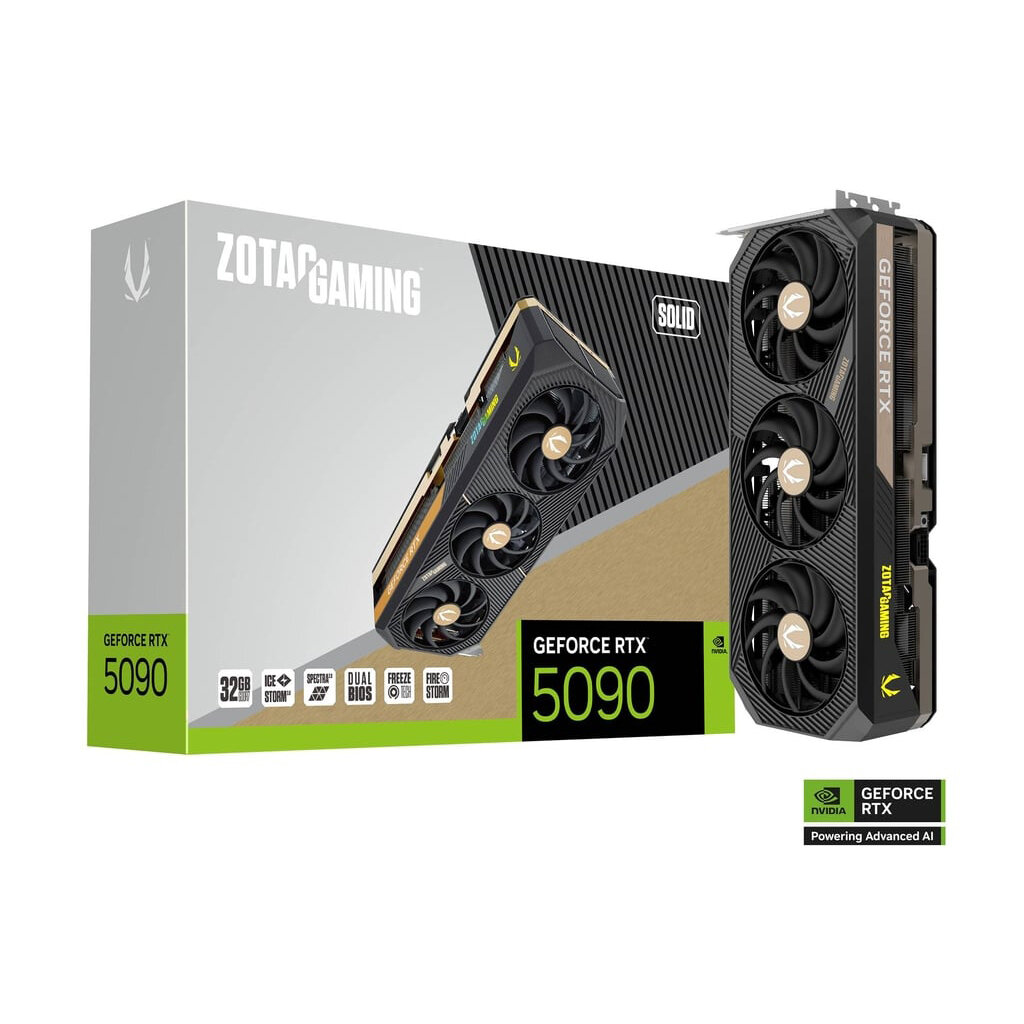 Видеокарты ZOTAC Gaming GeForce RTX 5090 Solid 32 GB GDDR7 GPU