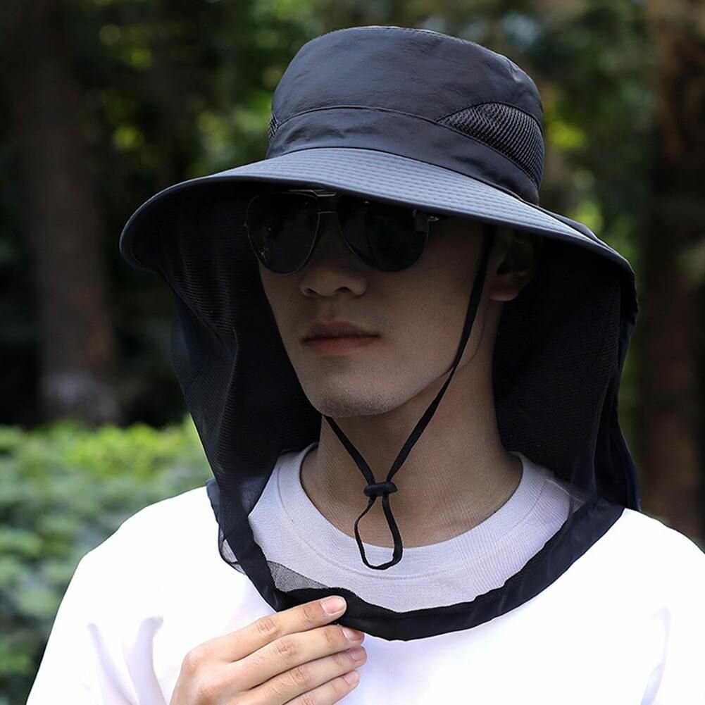 Накомарник 1 шт / Панама с москитной сеткой от насекомых / Шляпа противомоскитная