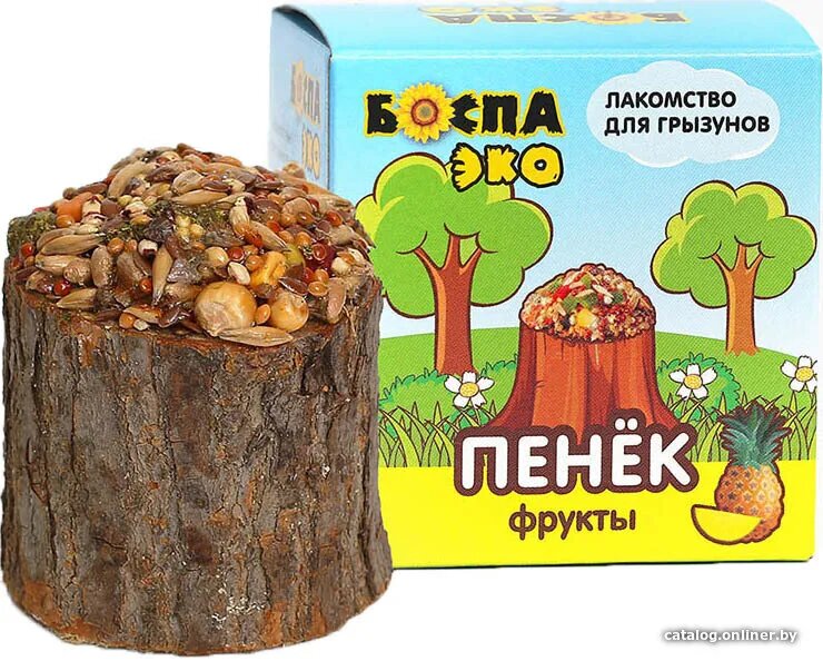 Лакомство для всех видов грызунов Боспа ЭКО пенек фрукты 80гр*1шт