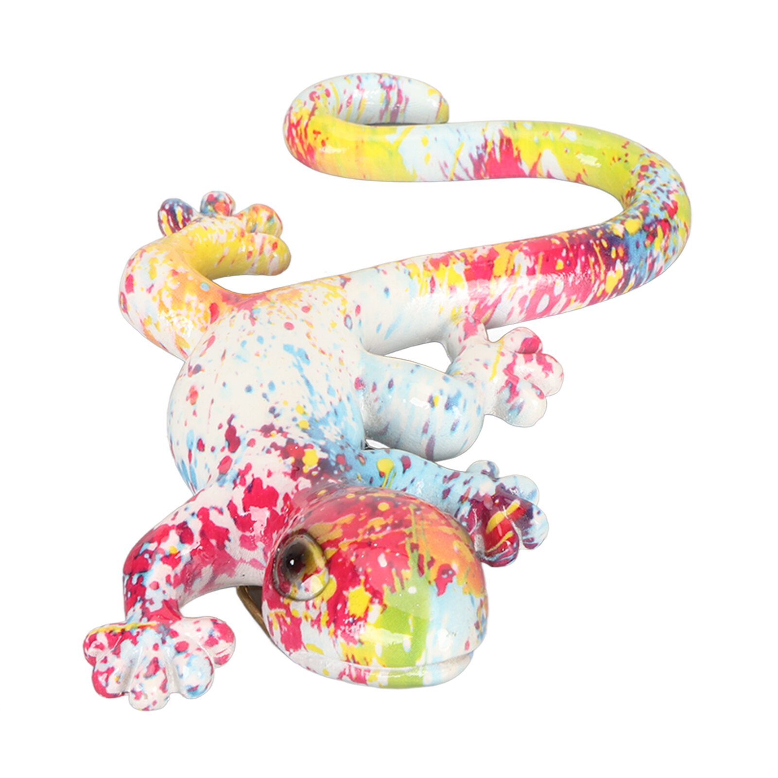 Gecko Wall Art Decor Resin Bright Colors Hanging Sculpture Decorations for Indoor Outdoor Garden Patio Fence LM9002‑3