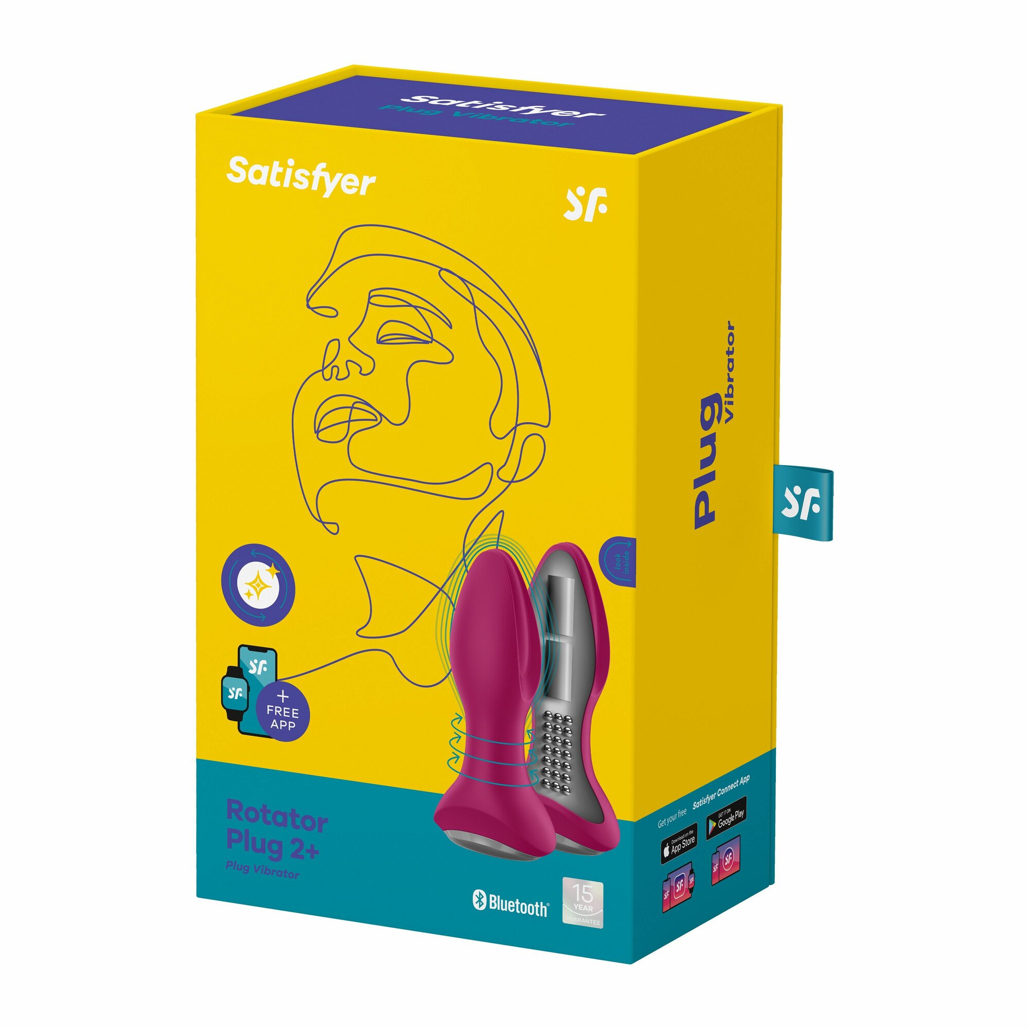 Satisfyer Rotator Plug 2+ Вибростимулятор, фуксия (13, 3.9 см)
