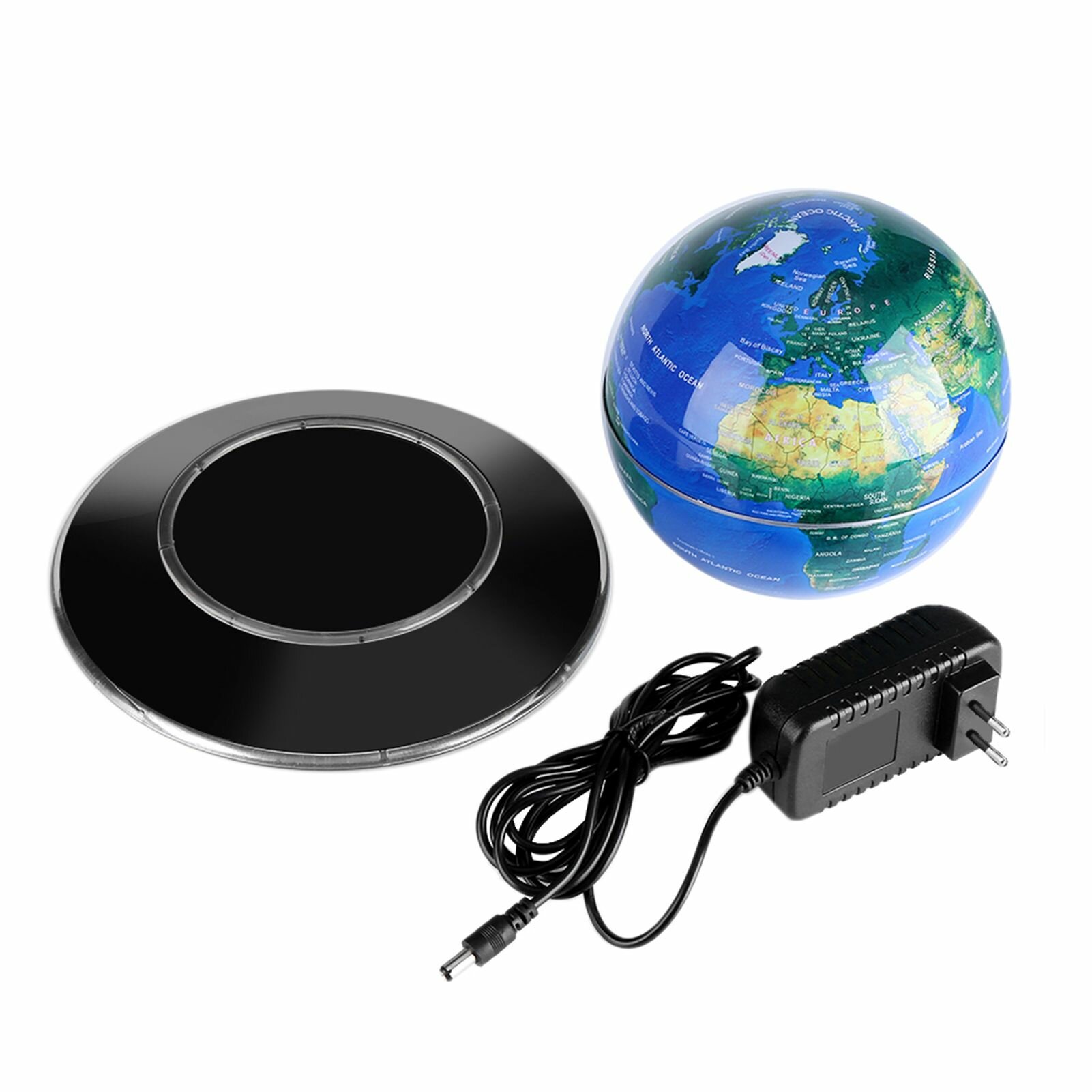 Голубой магнитный левитирующий глобус 6" -jua