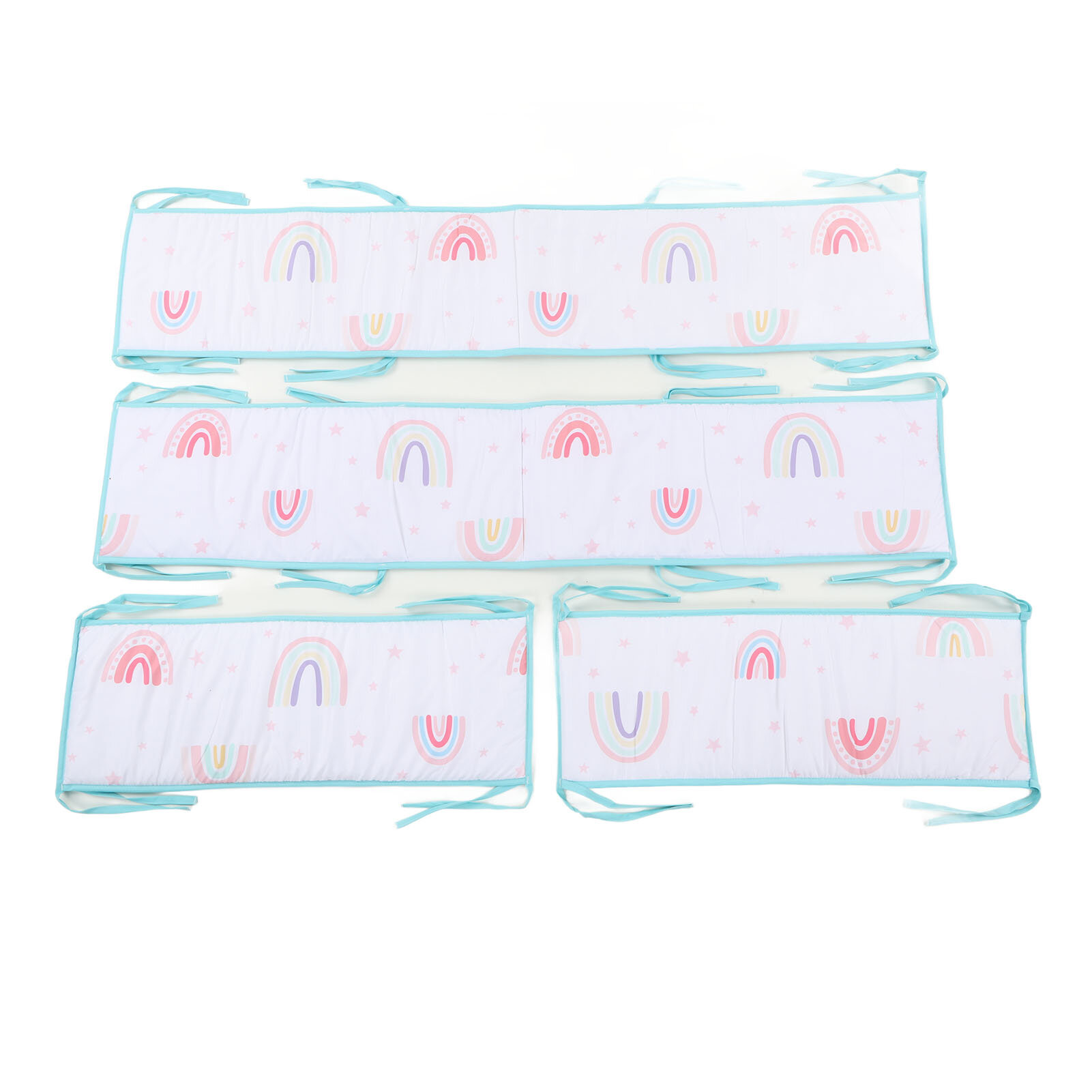 Чехол для детской кроватки с милым принтом, четырехсторонний, мягкий, дышащий, бортики для новорожденных и малышей, стиль 1.