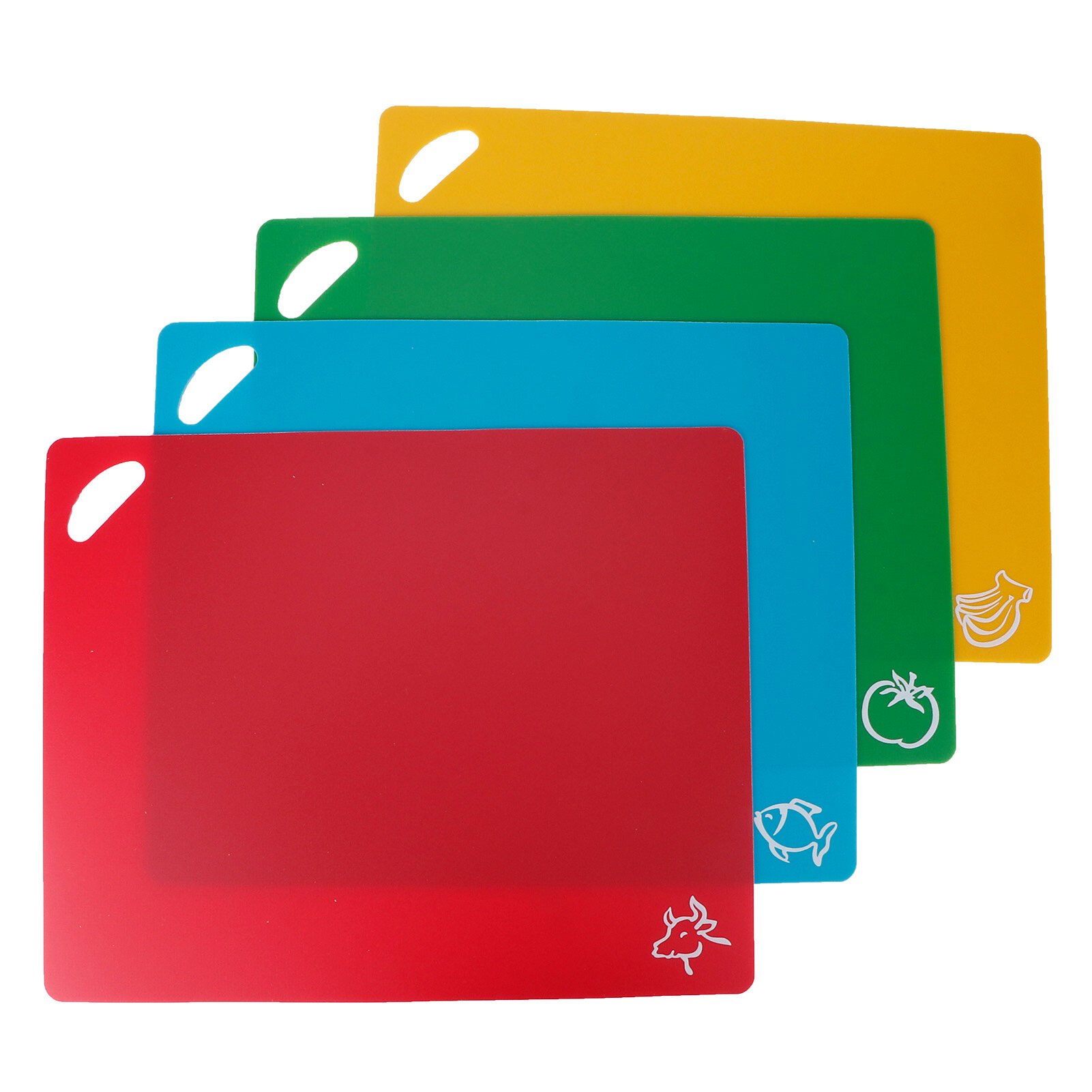 4pcs PP Гибкая кухонная доска для не скольжения для овощного мяса 1,2 мм