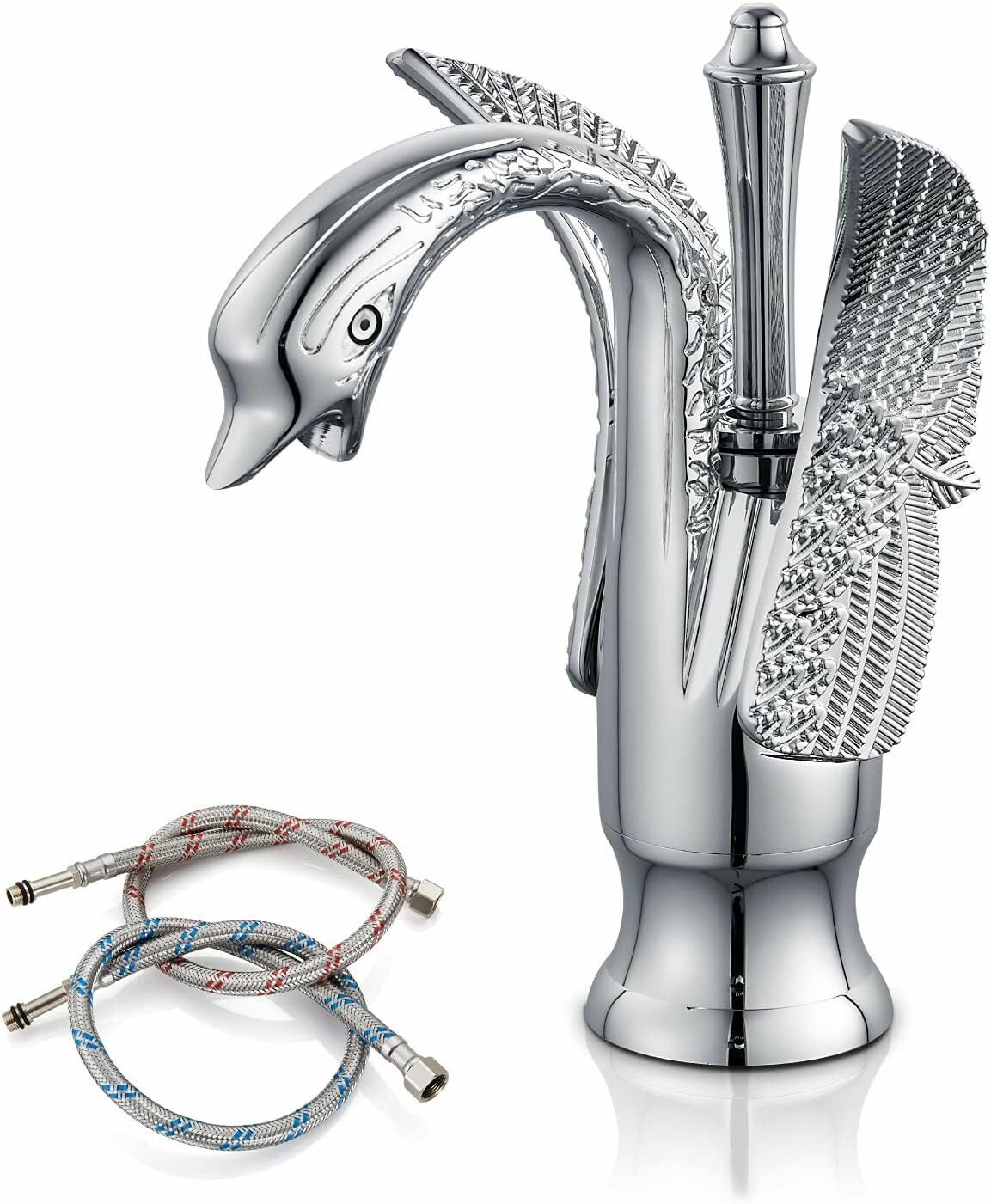 Кран для раковины в ванной комнате Swan, кран для раковины в форме лебедя с одной ручкой и одним отверстием, установка на палубе