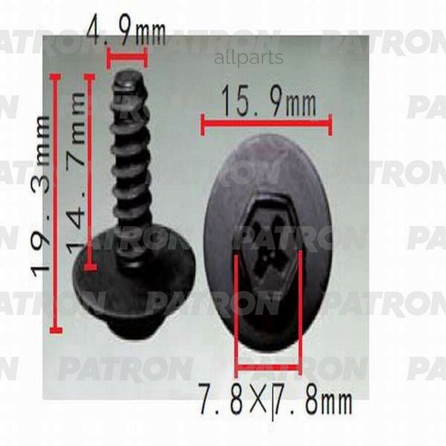 PATRON P37-0557 Винт металлический Mazda применяемость: металлические саморезы/шурупы