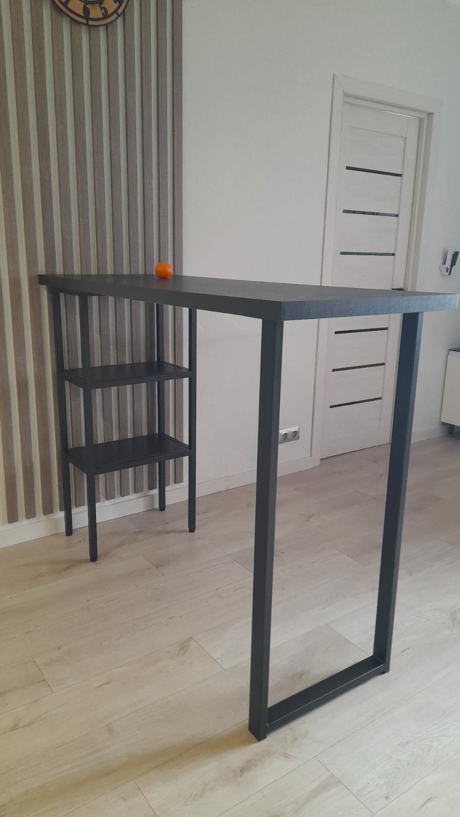 Барная стойка Лофт-5 черный матовый 170х58