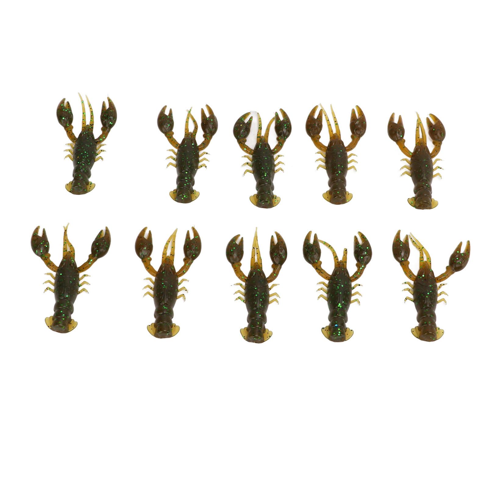 10 шт, мягкая рыболовная приманка, приманка для раков, ПВХ, креветки, искусственные мягкие приманки для ловли окуня, зеленая, упаковка из десяти штук