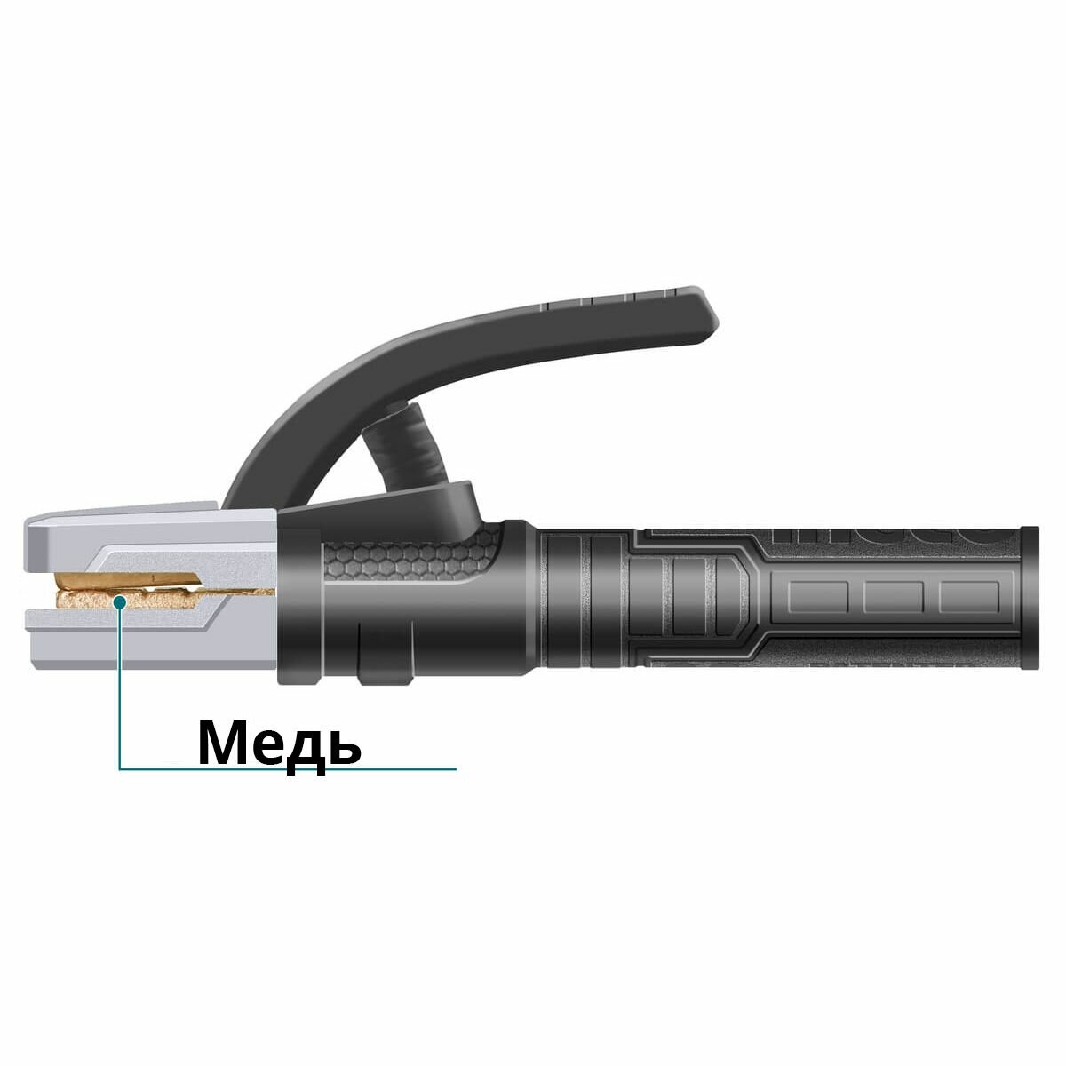 Электрододержатель TOTAL TWAH3006, 300A, длина 23 см, черный