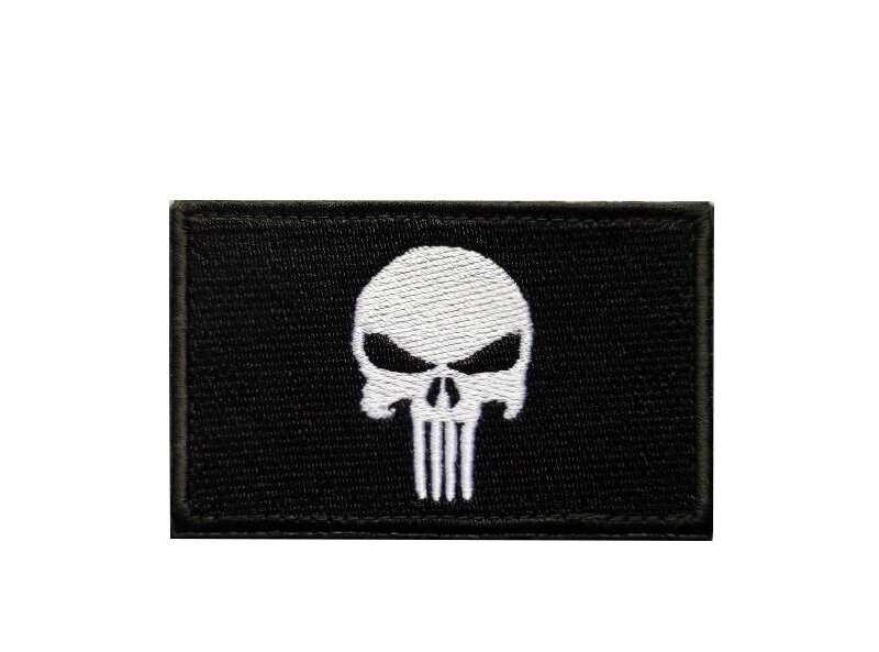 Нашивки Punish Skull 8x5 см Черный, A17