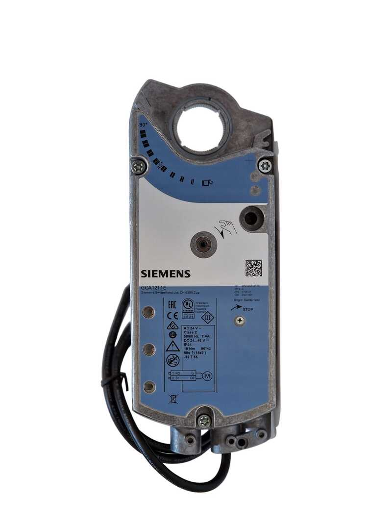 Привод воздушной заслонки Siemens GCA161.1E, крутящий момент 18Нм, угол поворота 90°