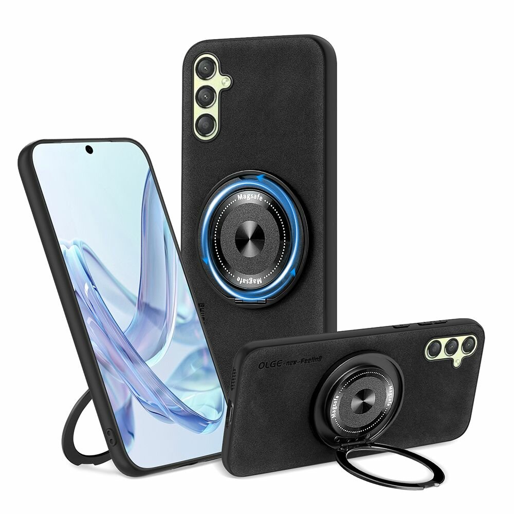 Чехол на Самсунг Галакси A25 5G с поддержкой MagSafe/ магсейф для Samsung Galaxy A25 5G для использования магнитных аксессуаров, противоударный, вращающееся на 360металлическое кольцо