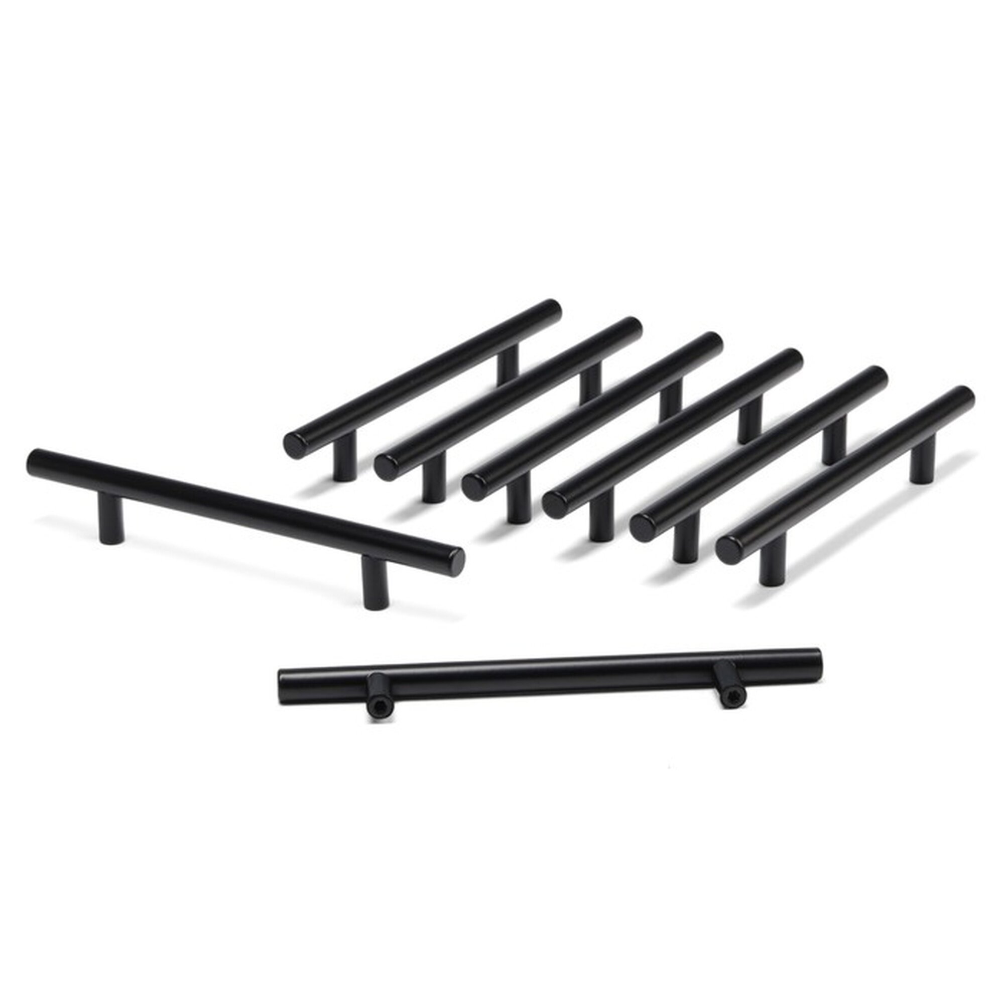 Ручка рейлинг CAPPIO FRIDA, облегченная, d=12 мм, м/о 128 мм, цвет черный, 8 шт