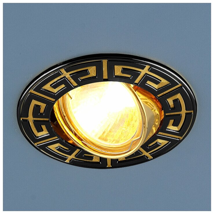 Точечный светильник для подвесных, натяжных и реечных потолков Elektrostandard 120090 MR16 GU/GD черный/золото