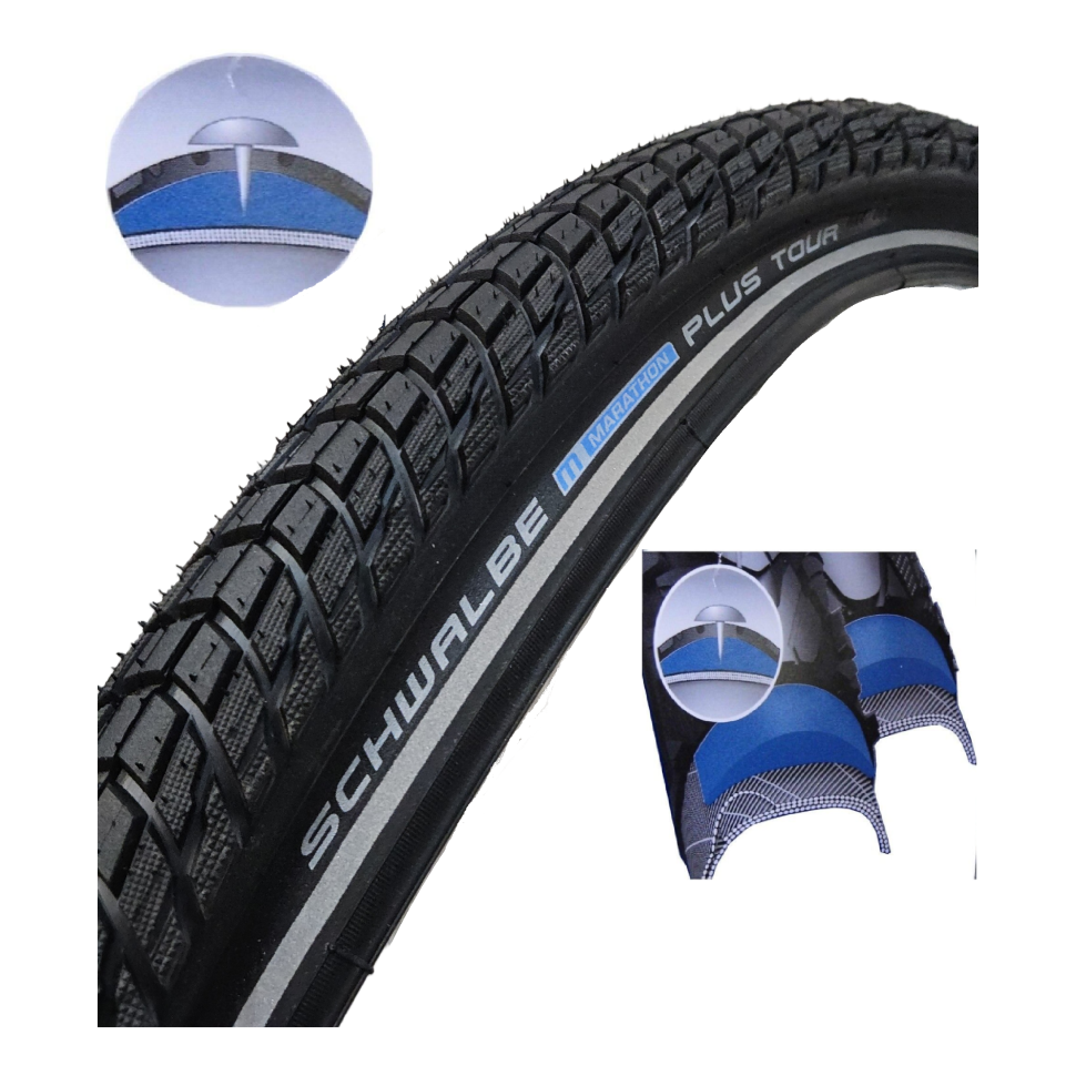Покрышка 28x1.75 (47-622) Schwalbe MARATHON PLUS TOUR HS619 Smart DualGuard B/B+RT EC 45-70PSI E-Bike 50