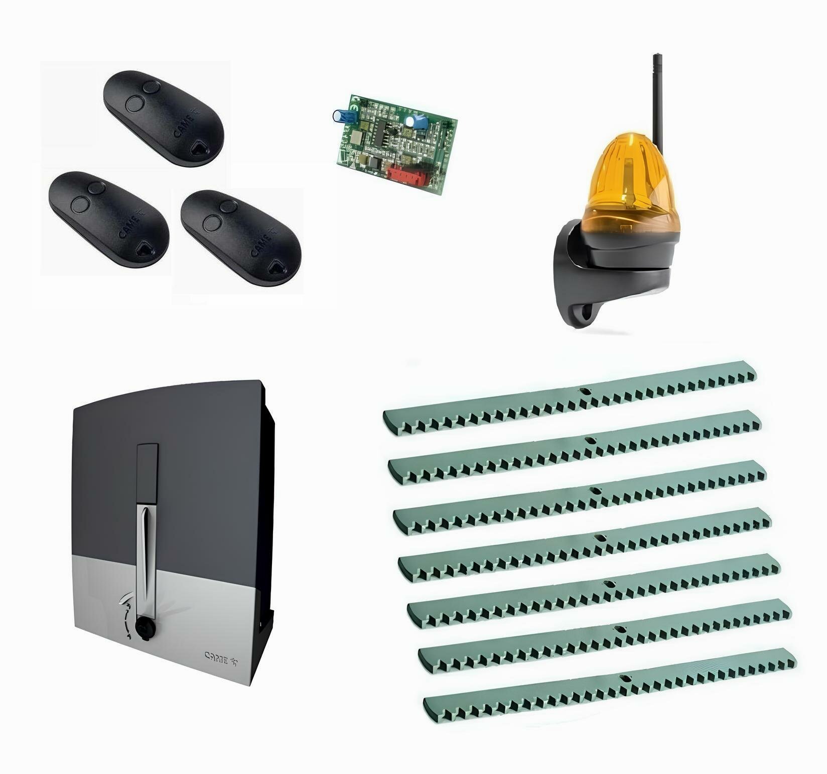 Автоматика для откатных ворот BXL04AGS KIT7-LK-Т3, комплект: привод, радиоприемник, 3 пульта, лампа, 7 реек