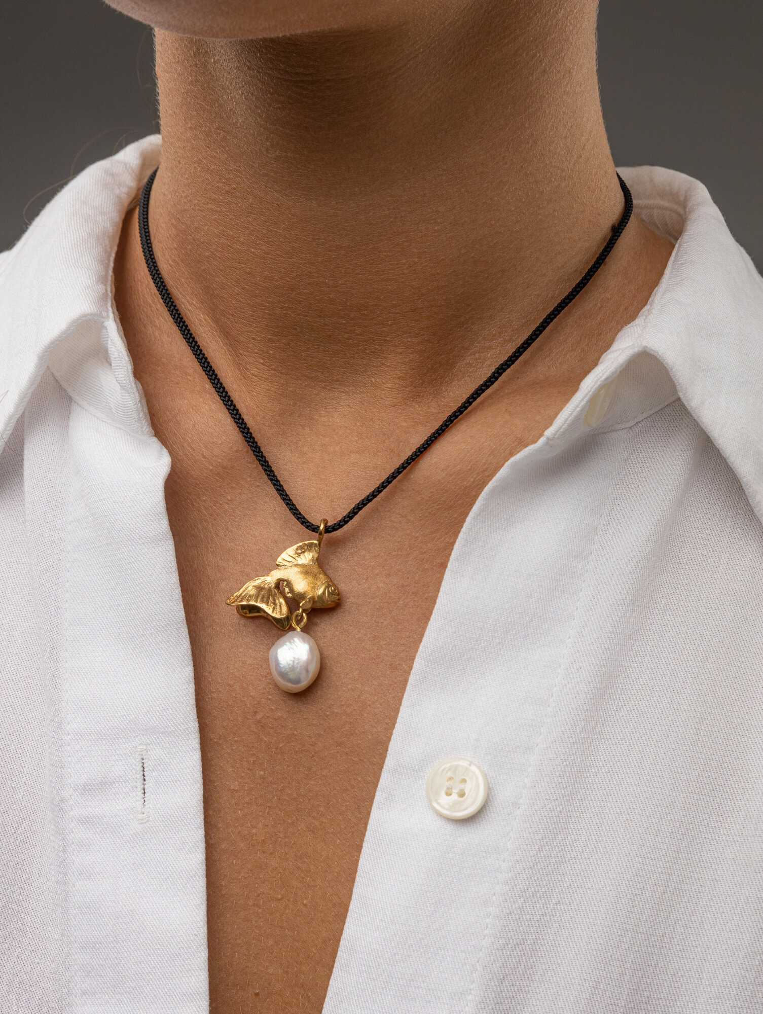 Подвеска, серебро, 925 проба, золочение, жемчуг