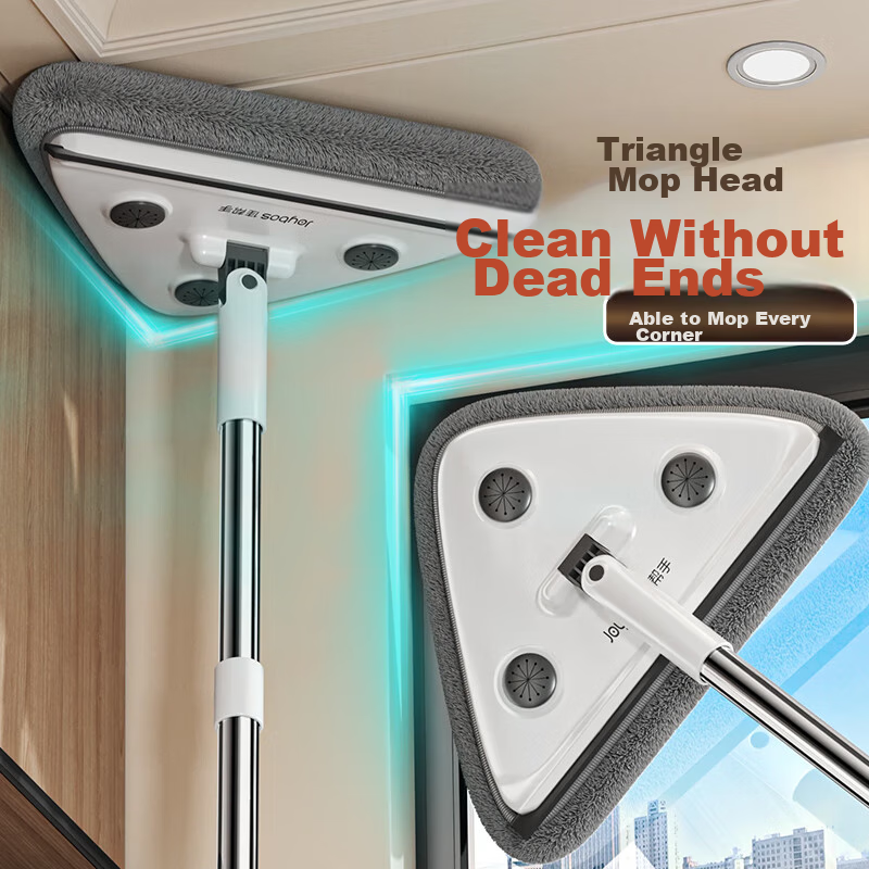 Jiabangshuo 2024 Model Household Triangular Glass Ceiling Cleaner, High-Place Cabinet Wall Corner Cleaning Tool, All-In Cleaning Solution