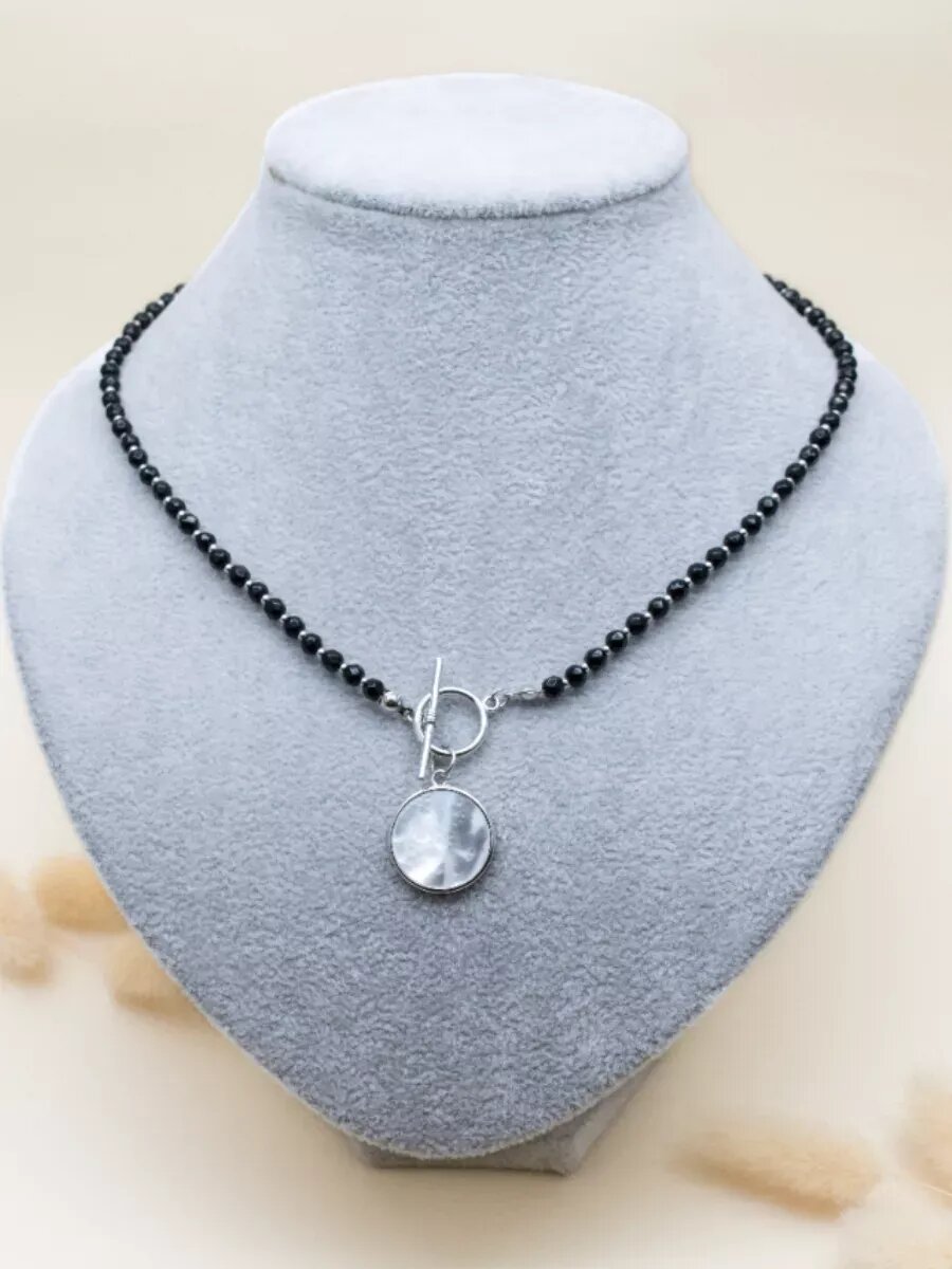 Колье, агат, перламутр