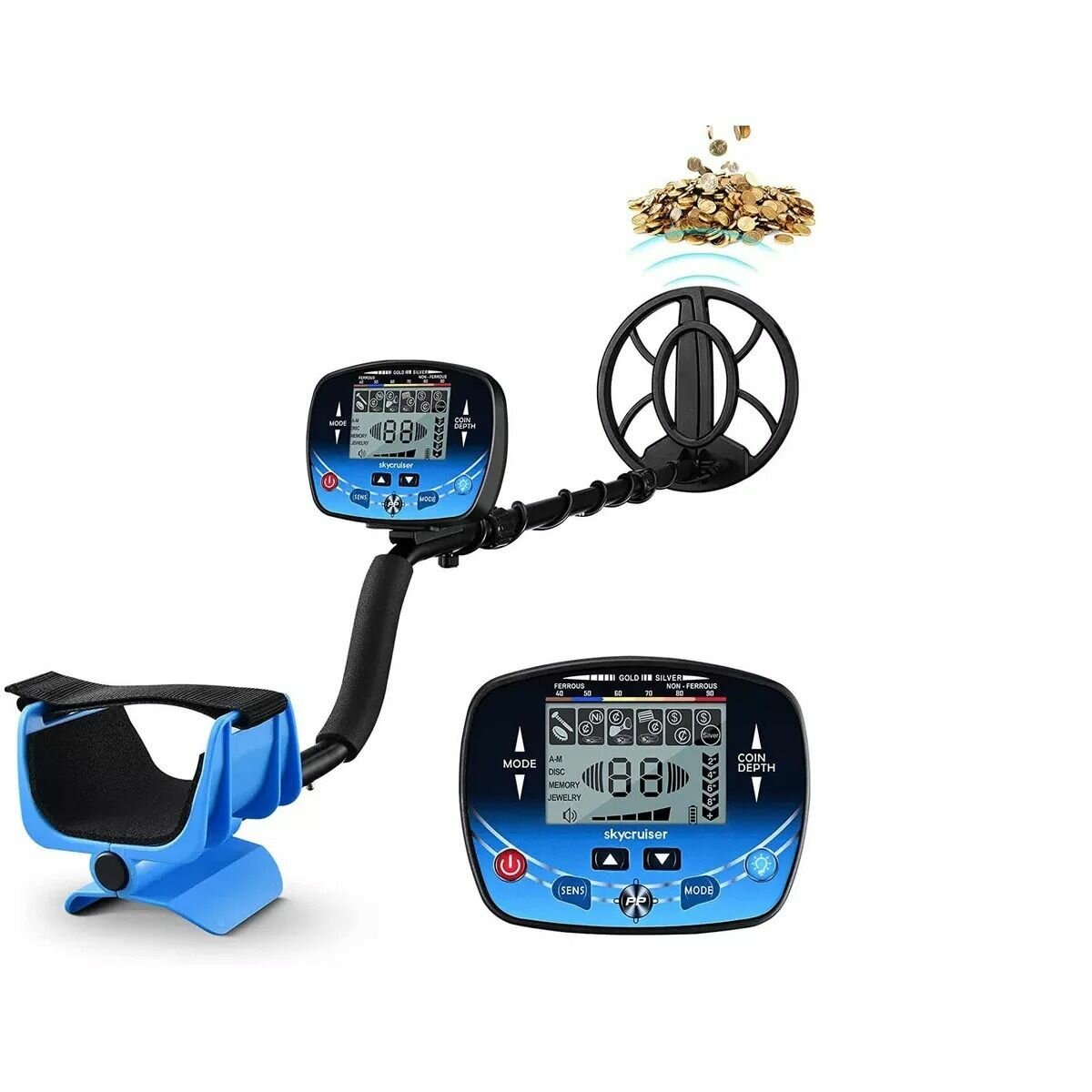 Металлоискатель Tianxun TX-910B, глубина обнаружения 0,9 м, 10-дюймовая катушка