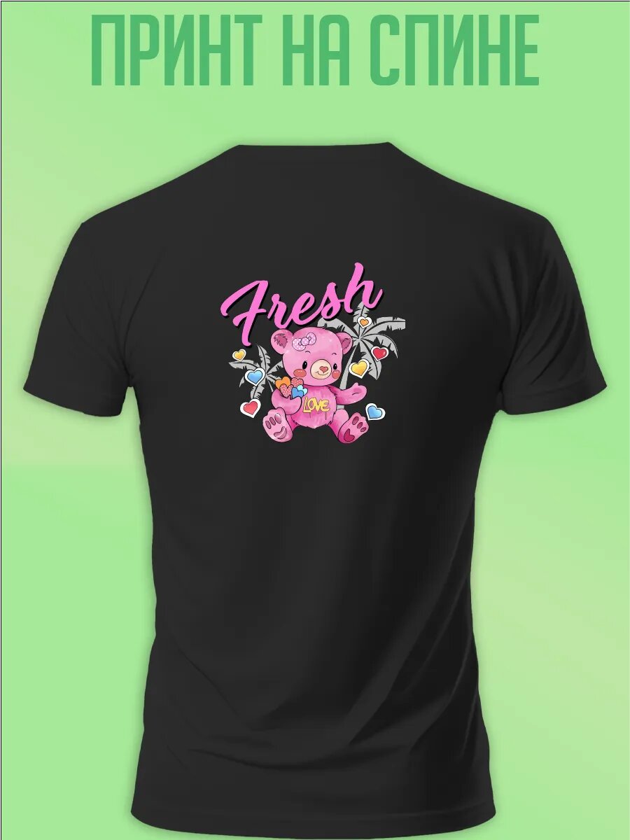 Футболка с медведем и пальмами