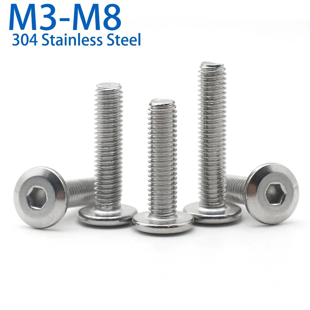 LIXIU Винты с шестигранной головкой из нержавеющей стали M3-M8