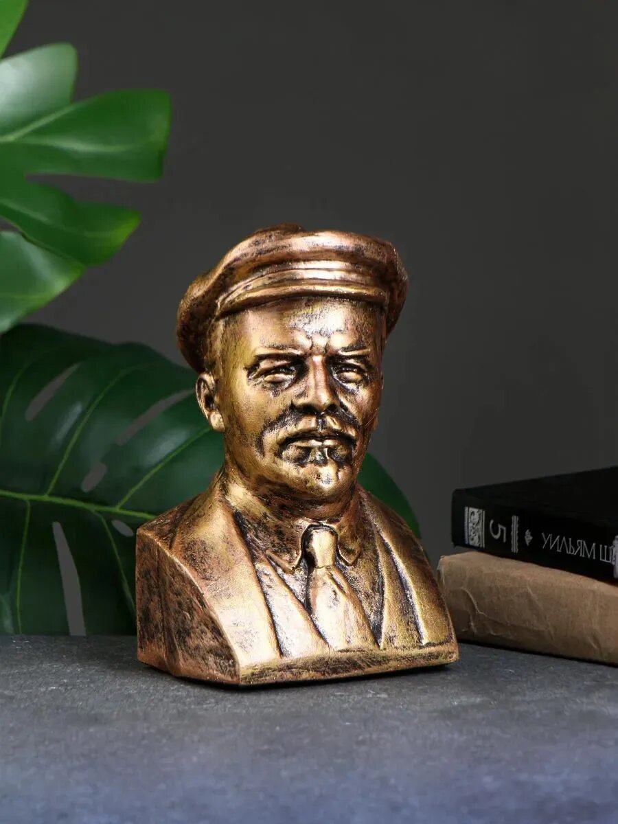 Бюст Ленина, бронза 14х21см