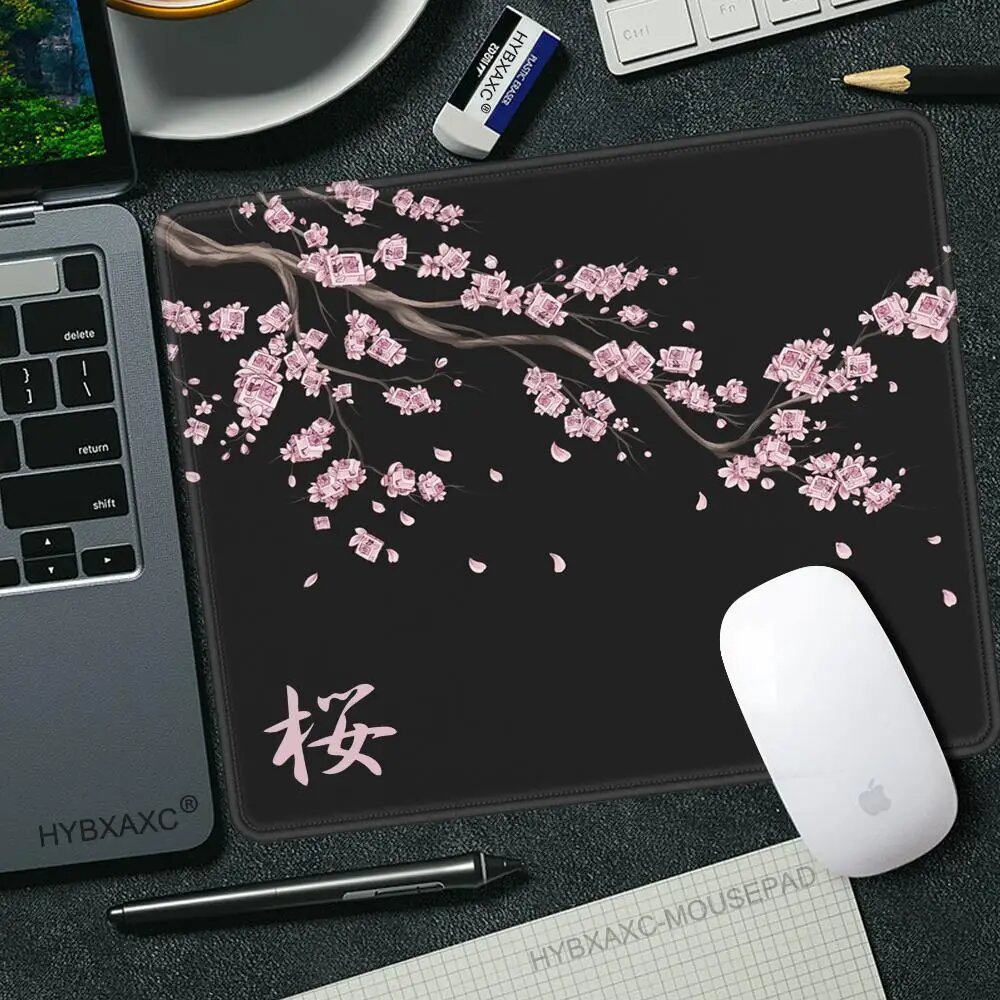 450x400 Япония Cherry Blossom Game Маленький коврик для мыши Компьютер Сакура 220x180x2mm, BLACK-5