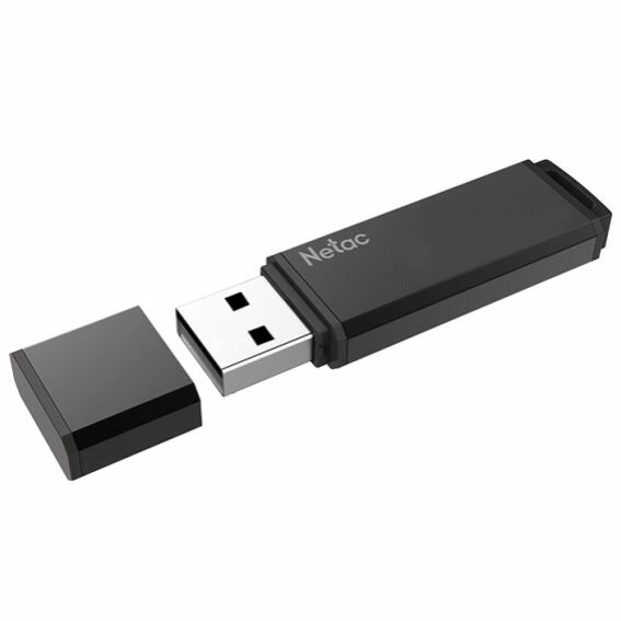 Память USB Flash 64 Гб Netac U351 (NT03U351N-064G-20BK) - колпачок, пластик, USB 2.0