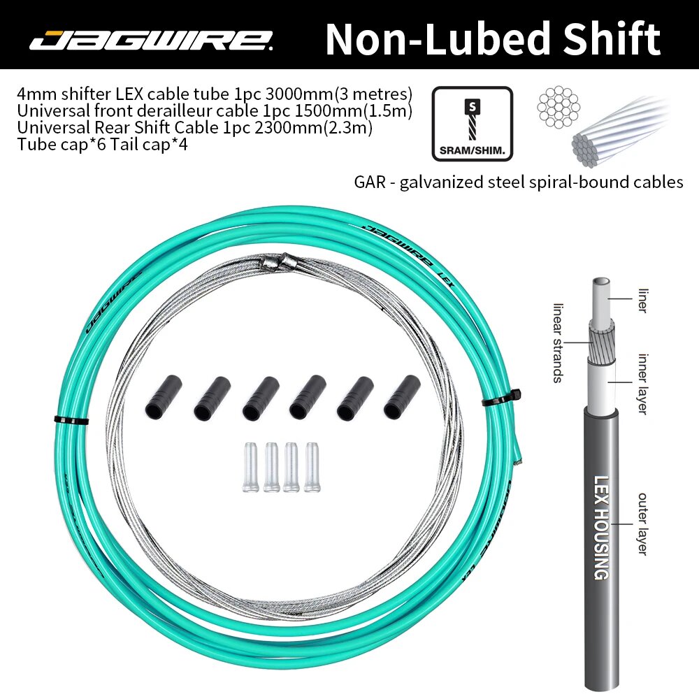 JAGWIRE Non-LUBED Shift комплект, Lex GreenB