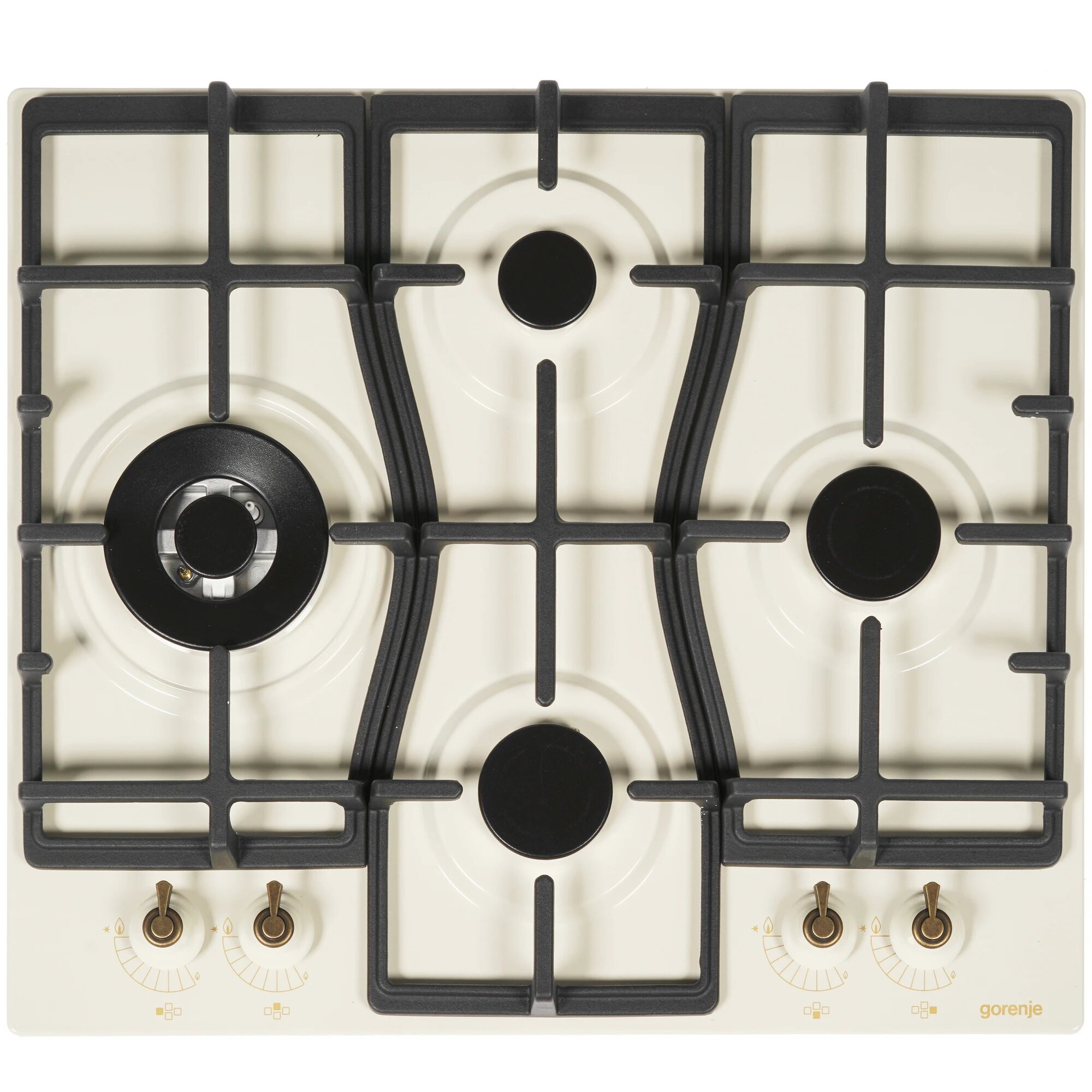 Газовая варочная панель Gorenje GW6D42CLI, встраиваемая, чугунные решетки, бежевая