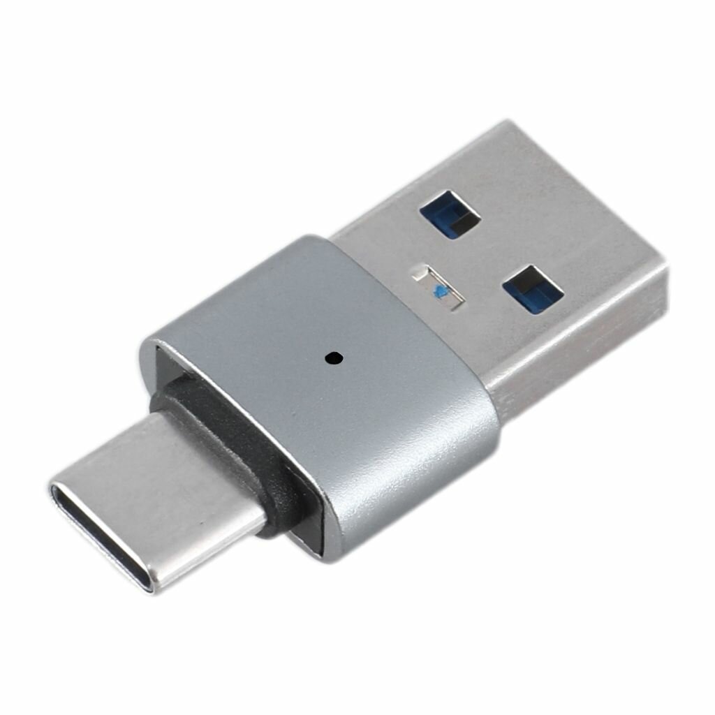 Разъем типа "папа-папа" от USB 3.0 до type c. круглый серый со светлым