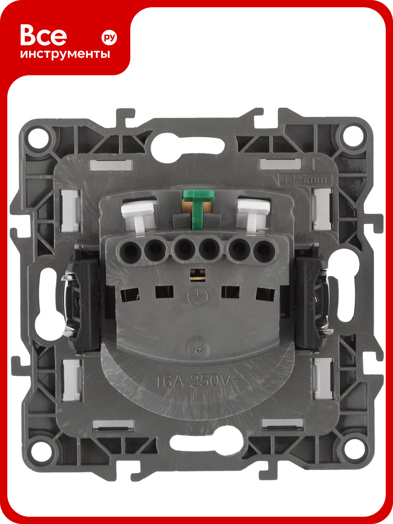 Розетка ЭРА 12-2102-01 2P+E Schuko со шторками, 16A-250В, IP20, белый Б0014687, Рамки приобретаются отдельно