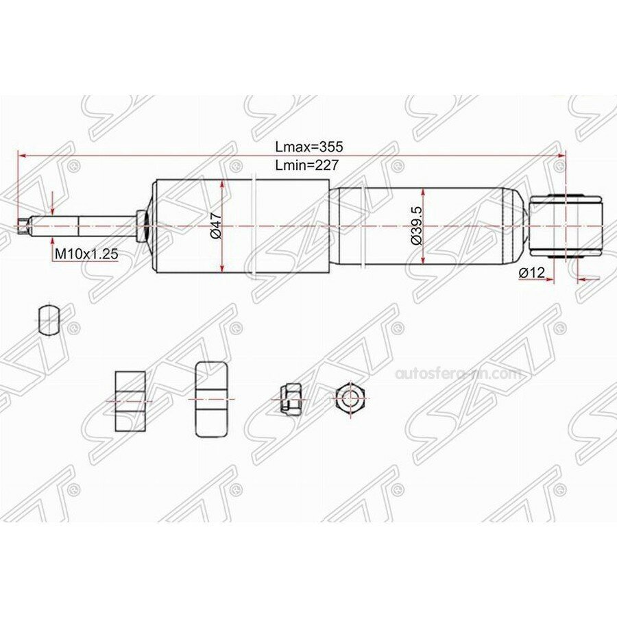 SAT ST4850029606 Амортизатор Toyota Lite Ace 92-96 / Town Ace Noah 96-98 (Спереди/ Справа=Слева)