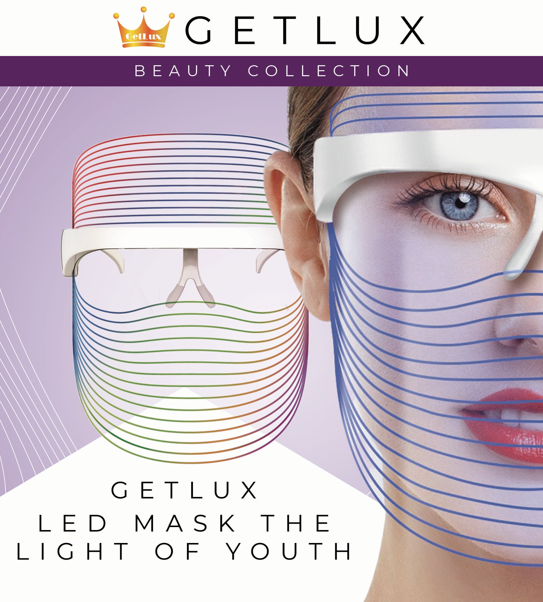 Ywy. горячиеМаска косметическая для лица омолаживающая светодиодная LED Mask the light of youth - 7 режимов оздоровления кожи, лифтинг светотерапия, русская инструкция.