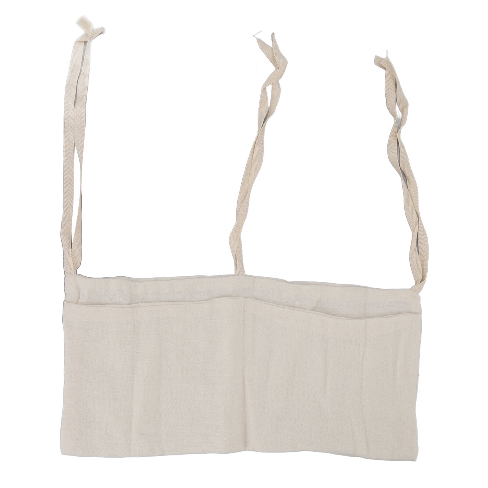 Сумка для хранения вещей в детской кроватке, подвесная, с 2 карманами, регулируемым ремешком, для игрушек, прикроватная, бежевая.