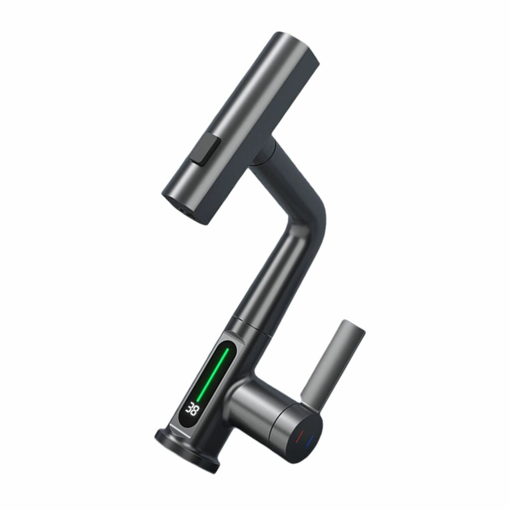 (1шт) Кран можно выдвигать и поворачивать для увеличения температуры дисплея-светло-серый