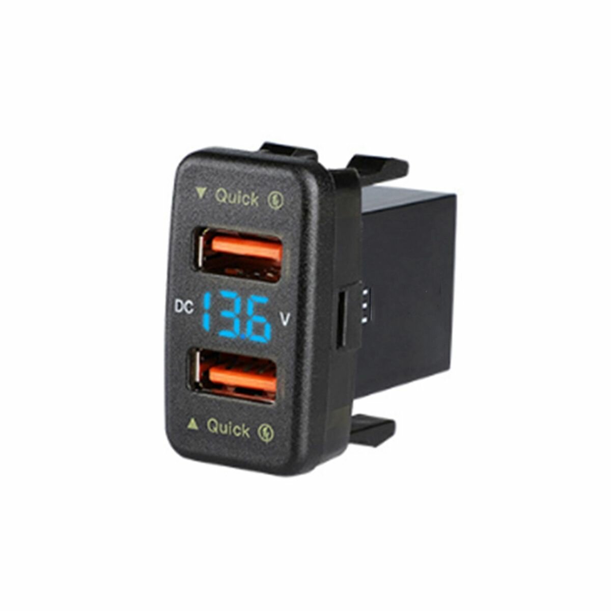 Автомобильное зарядное устройство QC3.0 с двумя USB портами и синим светом MyPads