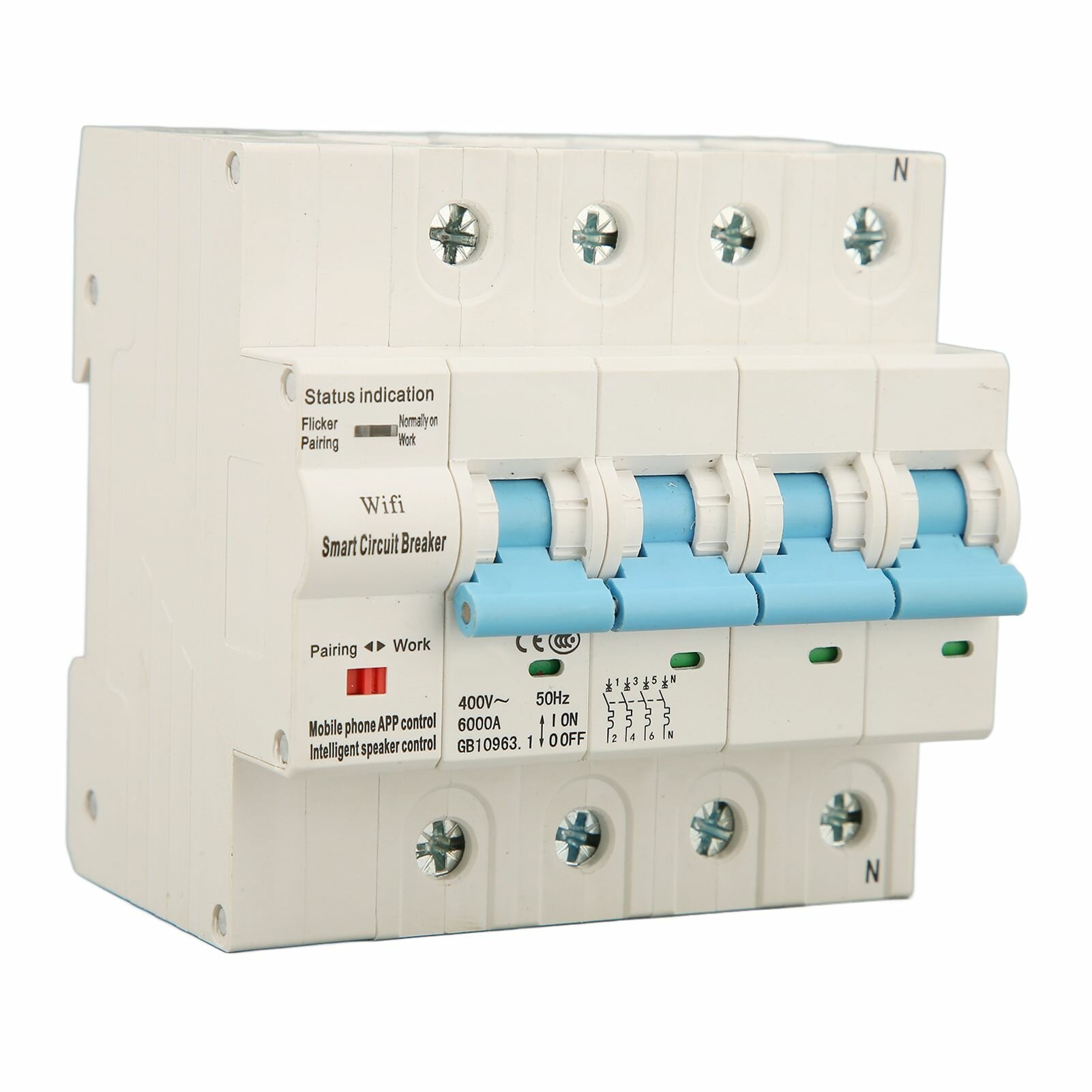 Wifi-автомат выключения с защитой от утечки на рейку для дома или общежития 4P AC400V 32A. Глобальное дистанционное управление, защита от перегрузки и короткого замыкания