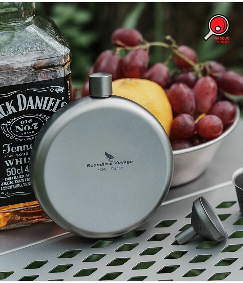 Фляга титановая для алкоголя, титановая фляжка для виски Boundless Voyage 150ml TI3066D