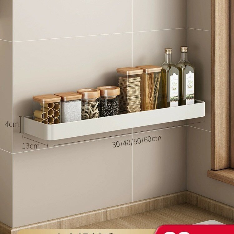 Кухонная полка, алюминий, белая, без перфорации, настенная, 60 см