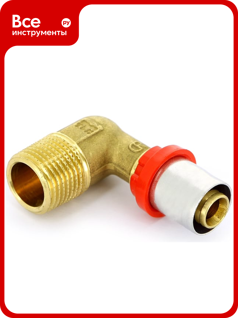 Угол пресс-Н TIEMME 1/2 х16 мм 1650010 латунный уголок с резьбой NPT, для отопления и водоснабжения