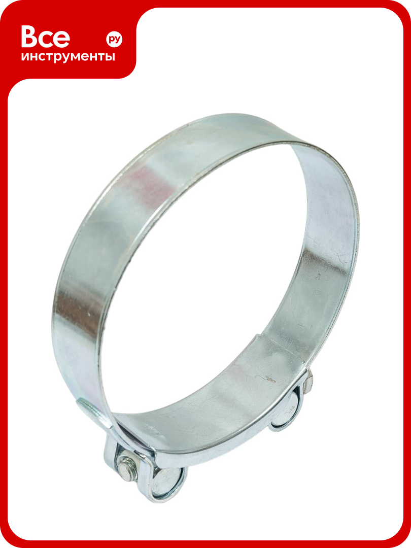 Силовой хомут Nord-Yada Д: 98-103 мм, Ш: 24 мм, Т: 1,5 мм, болт: М8х75, оцинкованная сталь 906004, из резины