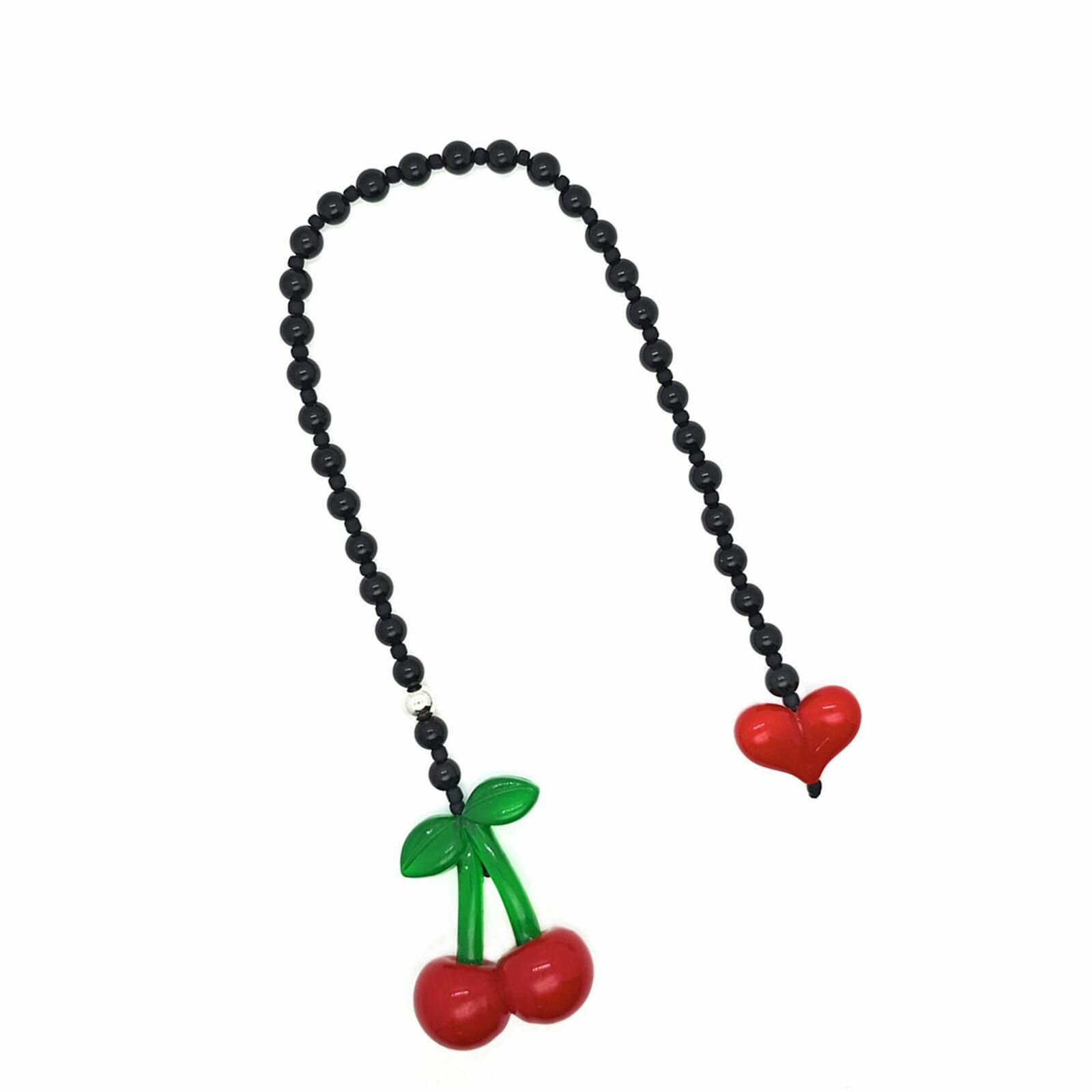 Симпатичный брелок с вишневым сердечком украшенный бисером Легкое украшение продуманный Подарок