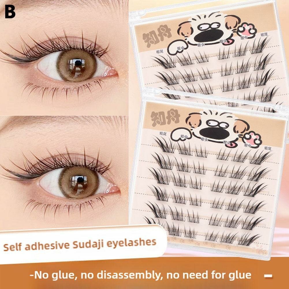Комиксы лисы накладные ресницы, самоклеящиеся без клея, натуральные одиночные кластеры