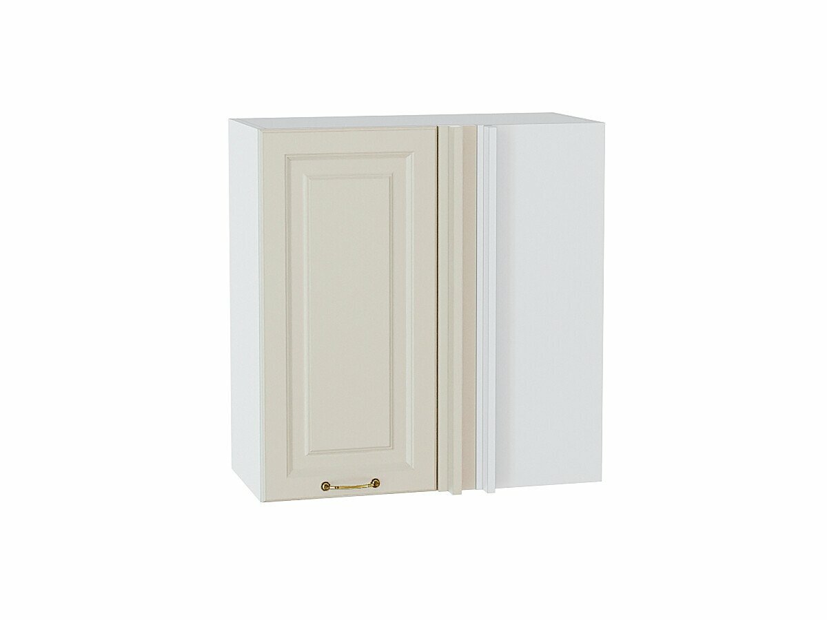 Шкаф верхний прямой угловой Ницца, цвет фасада Агат, цвет каркаса Белый, 716*700*345 мм