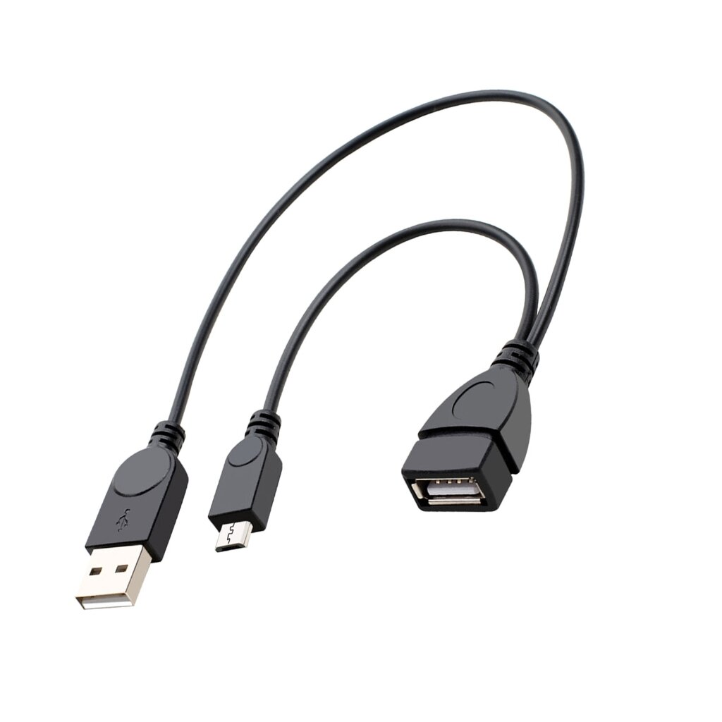 Адаптер microUSB-USB с поддержкой OTG Кабель microUSB (OTG-кабель с питанием) для удобного подключения периферийных устройств